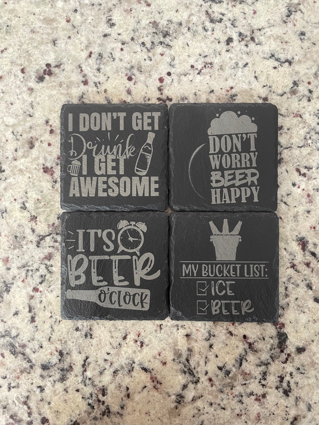 Slate Coaster - Funny Beer Sayings - House Warming Gift - Wedding Gift ...