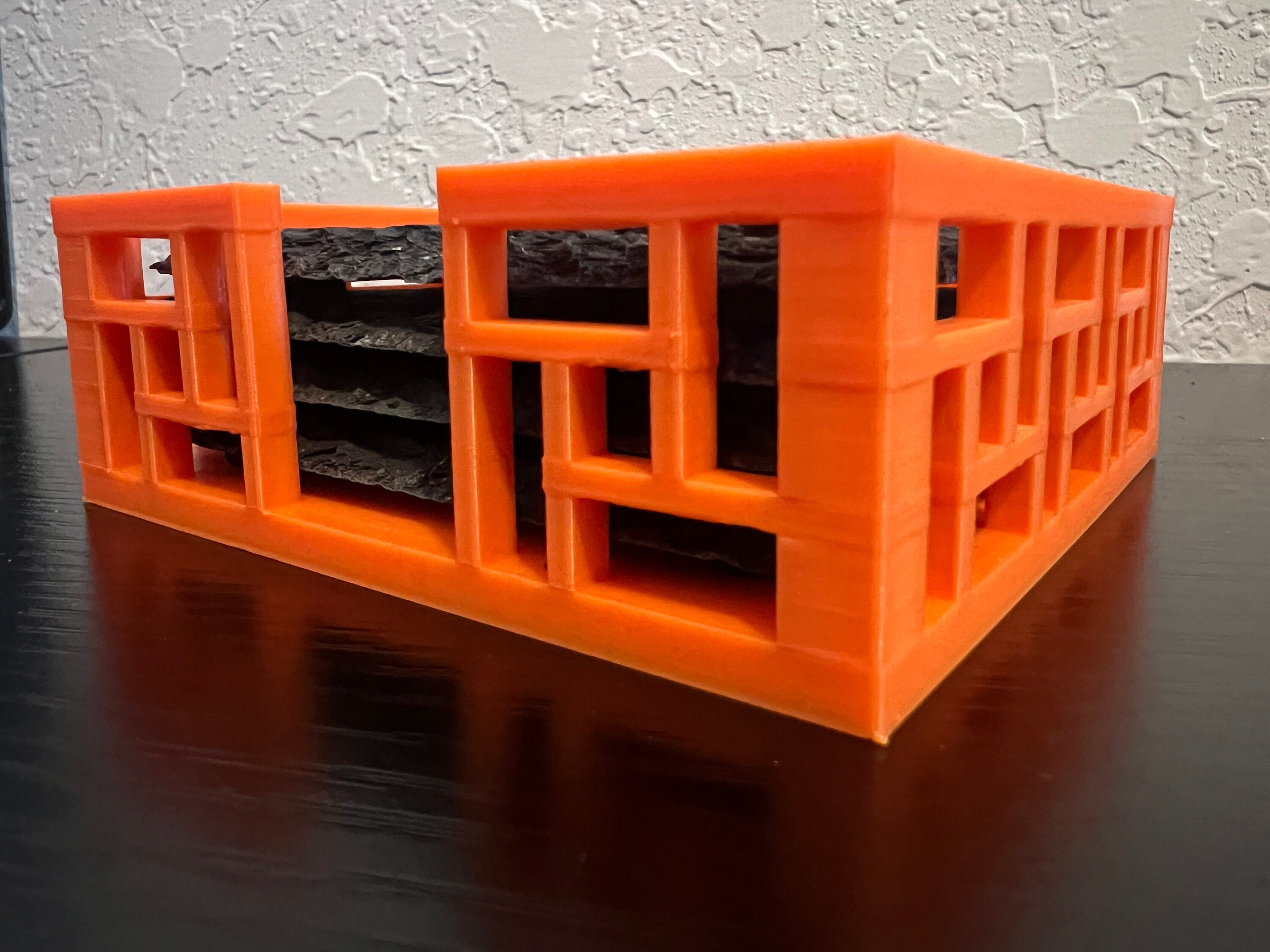 MCM Slate Coasters With 3D Printed Holder Mid Century Modern Coaster ...