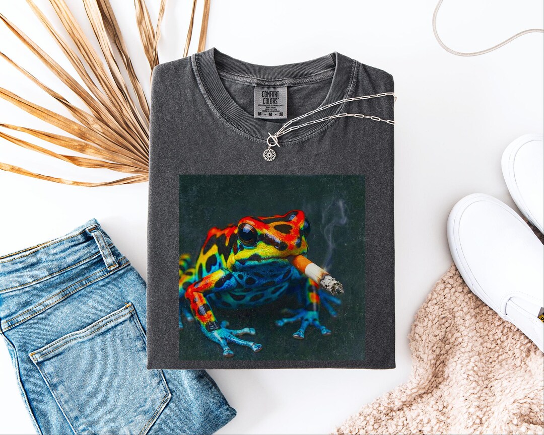 Funny Smoking Frog Meme Shirt, Gen Z Meme Tees, Viral Internet Meme ...