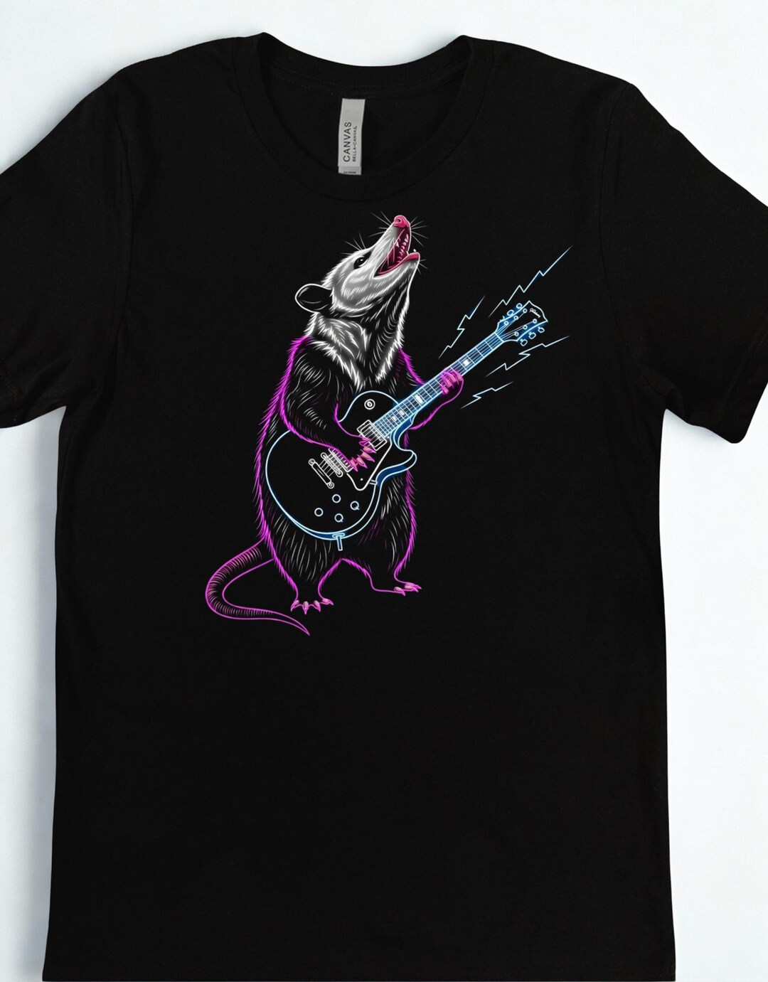 Possum Shredding Neon Shirt,comfort Colors® Shirt, Retro Animal Playing ...