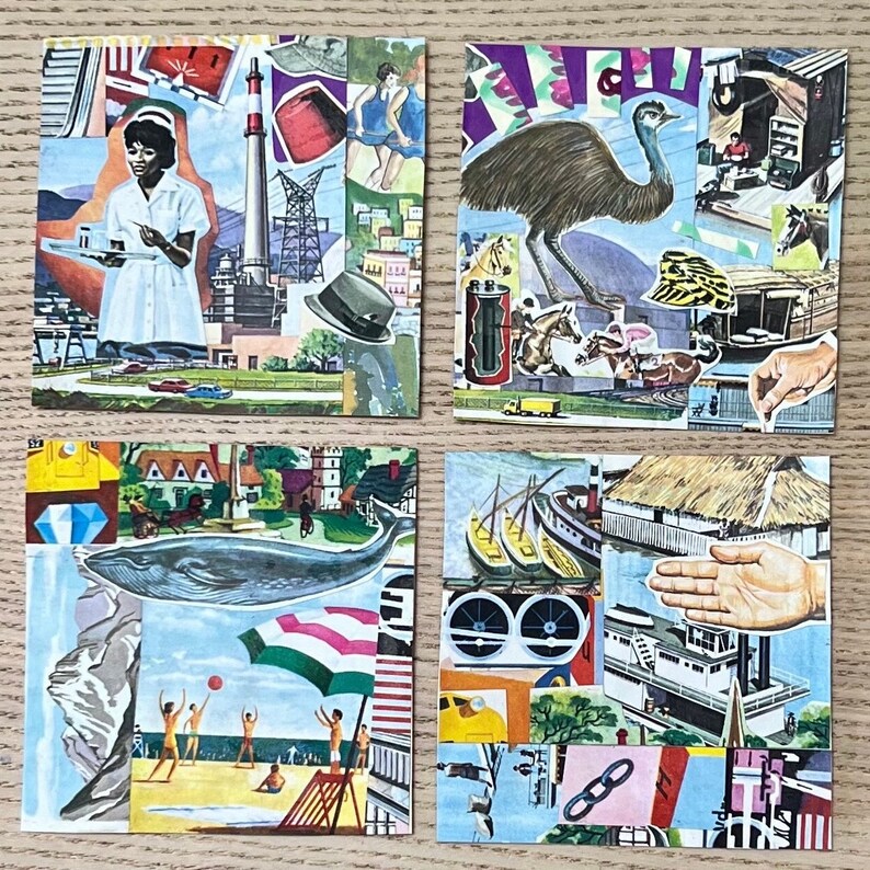 Paper Tiles, Set of Four, 4 X 4 Inch Paper Art Squares, Buy My ...