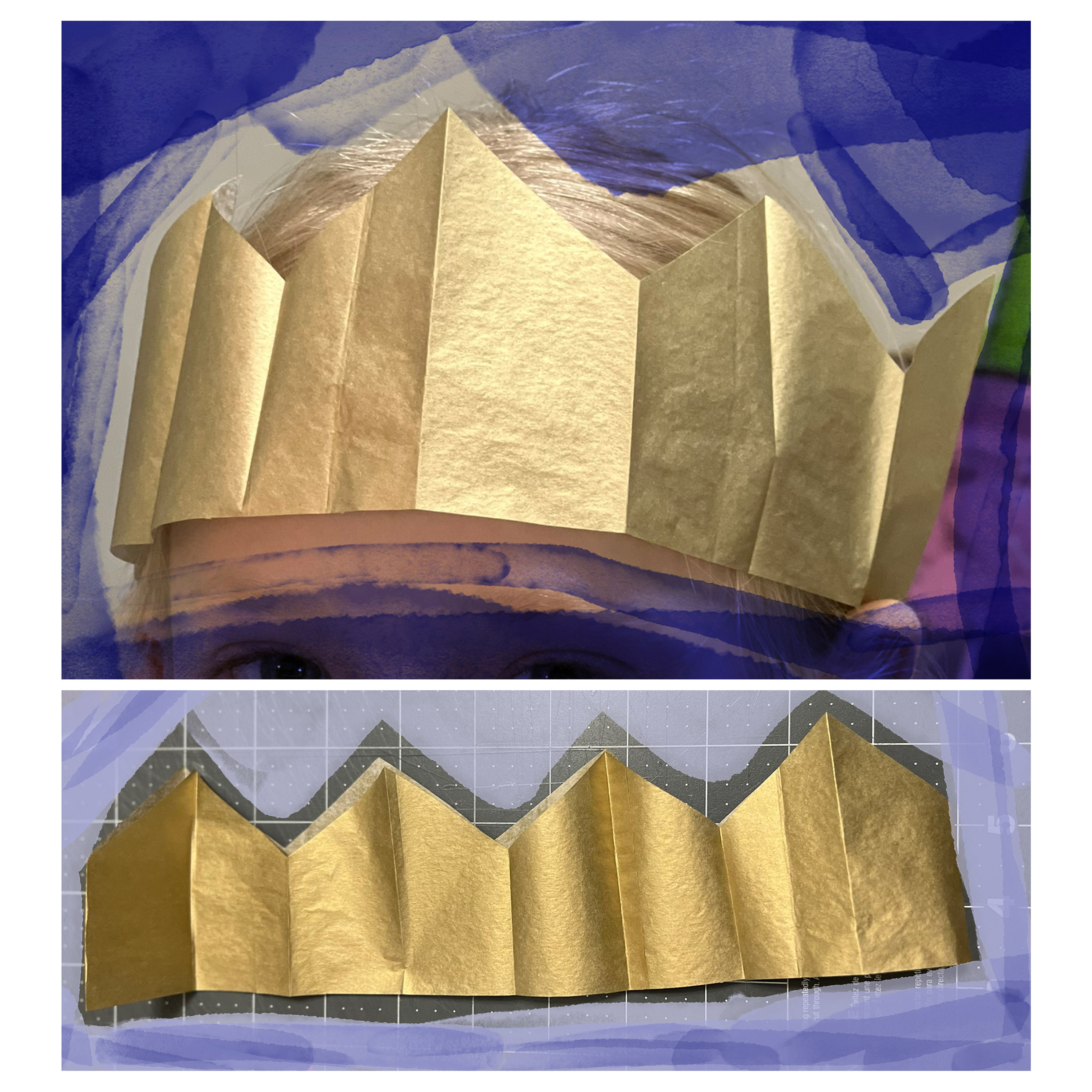 Gold Paper Crowns, Silver Paper Crowns, Tissue Paper Party Hats, DIY ...