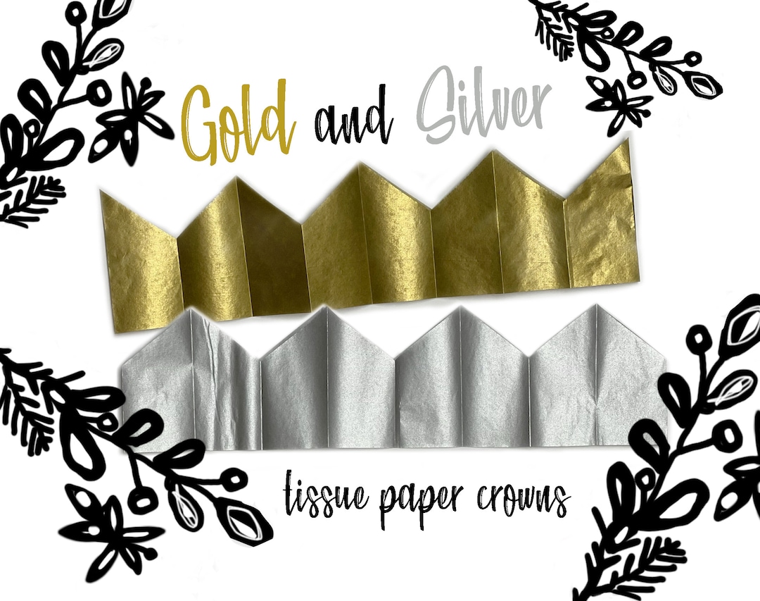 Handmade Gold & Silver Tissue Paper Crowns: DIY Party Hats - Etsy
