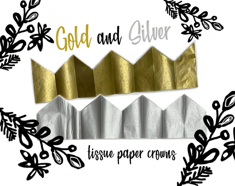 Handmade Gold & Silver Tissue Paper Crowns: DIY Party Hats - Etsy