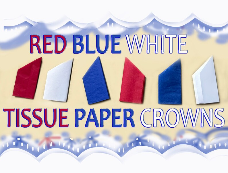 Paper Crowns in Red Blue and White Party Hats Party Decorations ...