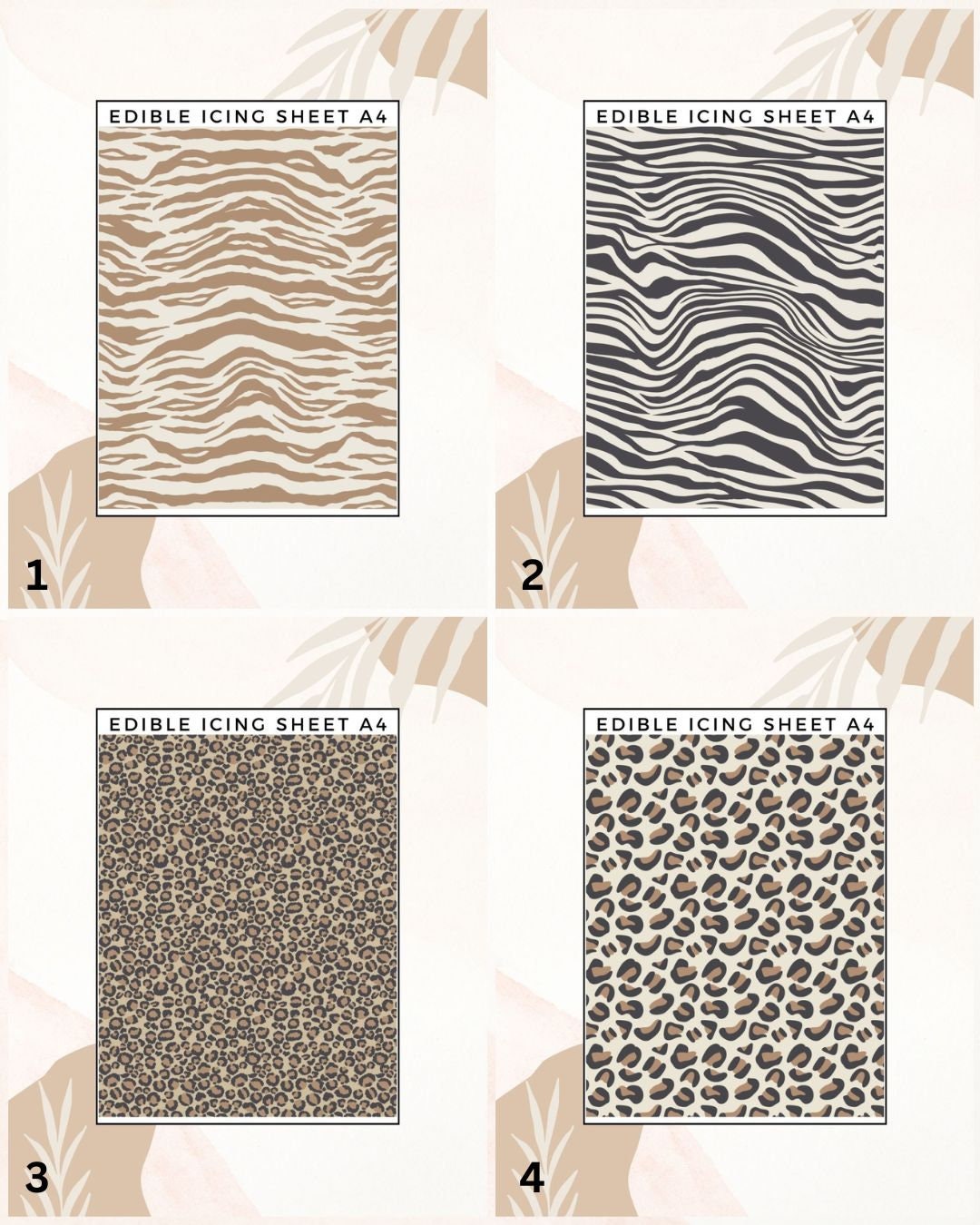 Animal Print Edible Icing Sheet: Cake & Cookie Decorations - Etsy