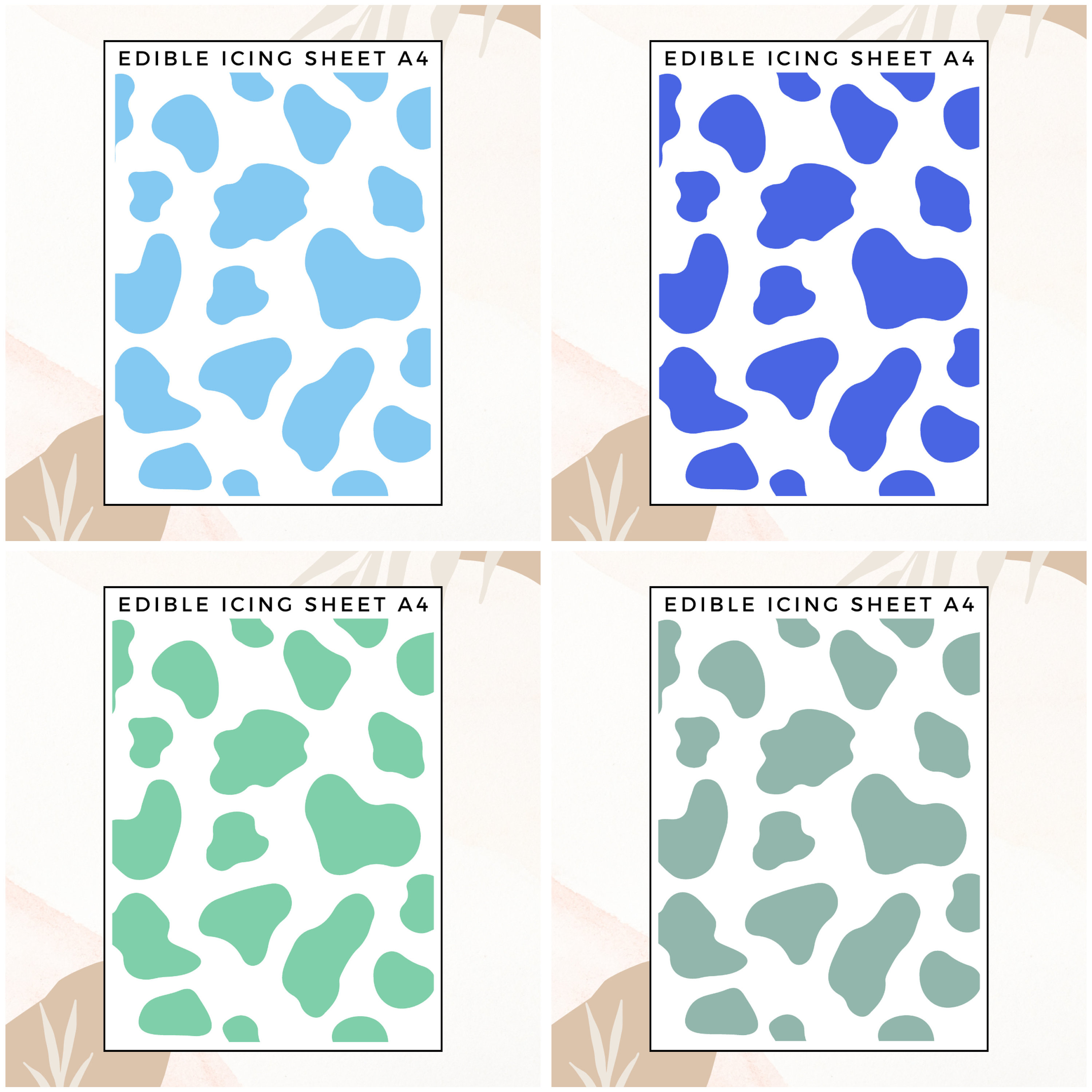 Edible Icing Sheet, Cow Print Icing Sheet, Edible Cake Decorations ...