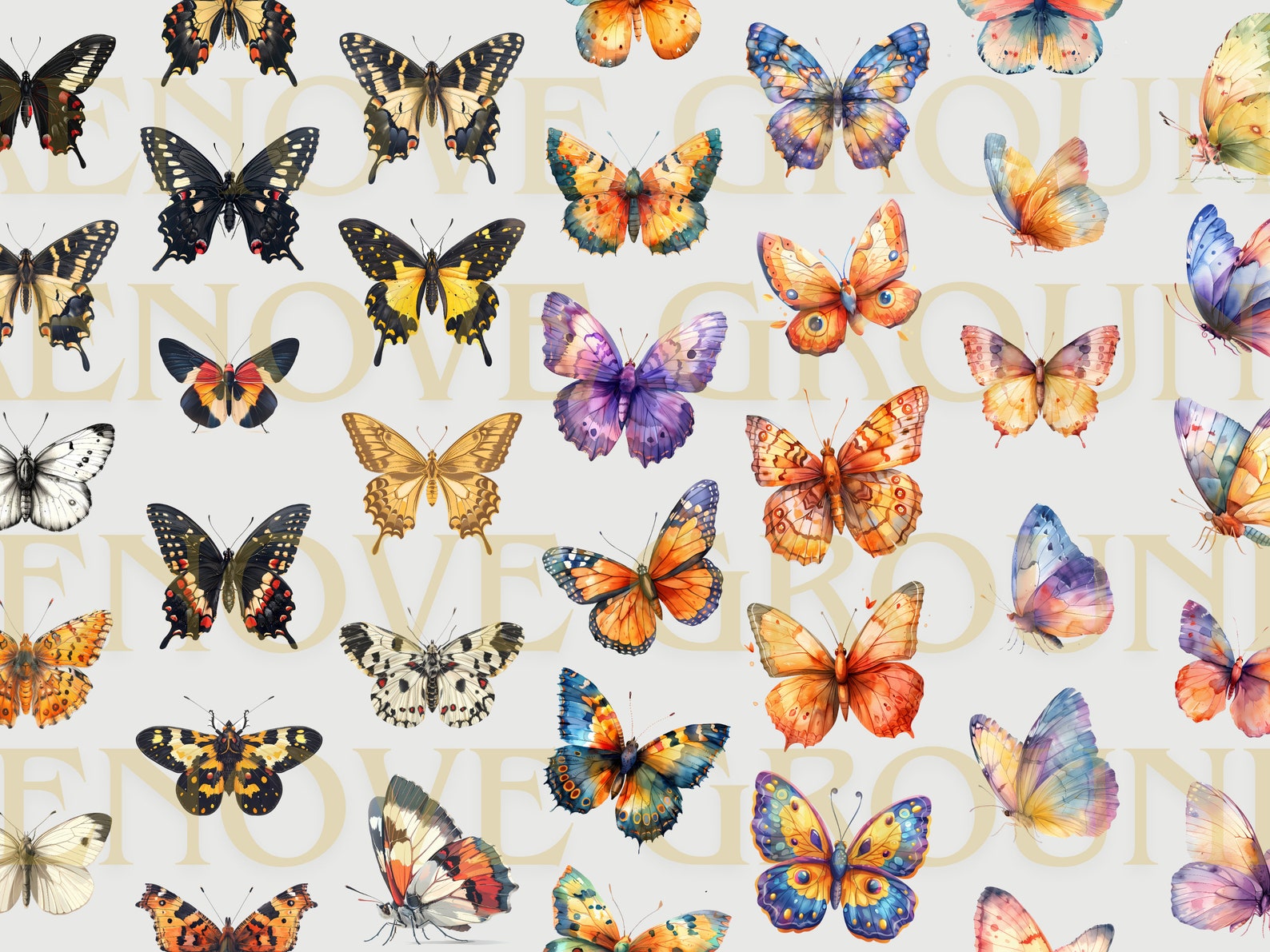 675 Butterfly Bundle Species Clipart PNG Commercial Use | Watercolor ...