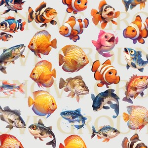 720 Freshwater Fish Species Clipart Bundle PNG Commercial Use Fishes ...