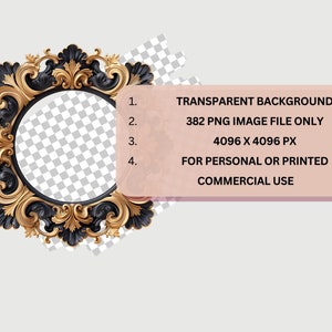 382 Antique Rococo and Baroque Vintage Frames Png Clipart Commercial ...