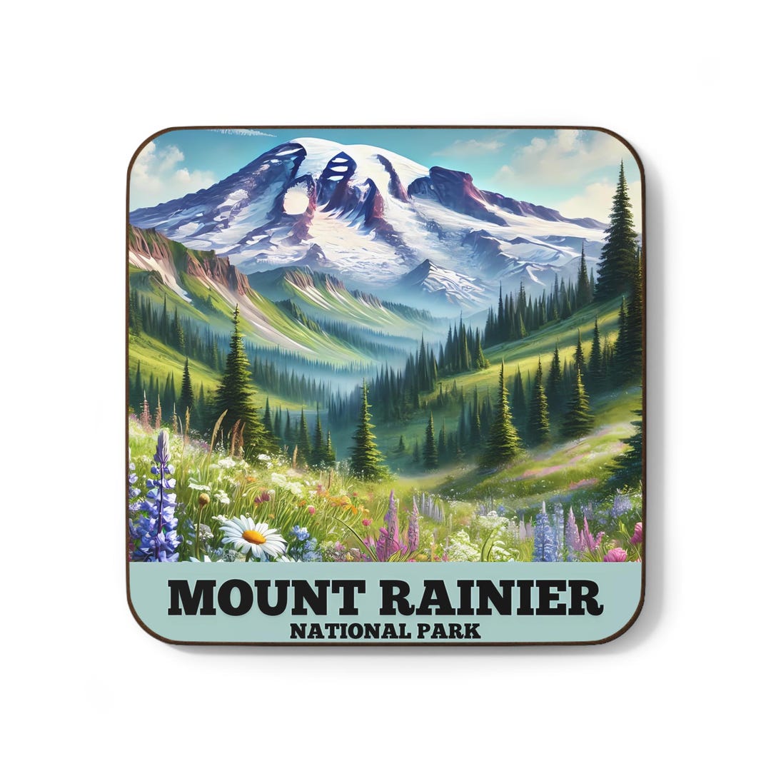 Personalized Mount Rainier National Park Magnet: 3x3" Glossy MDF - Etsy