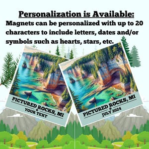 Personalized Pictured Rocks Magnet: National Lakeshore Souvenir - Etsy