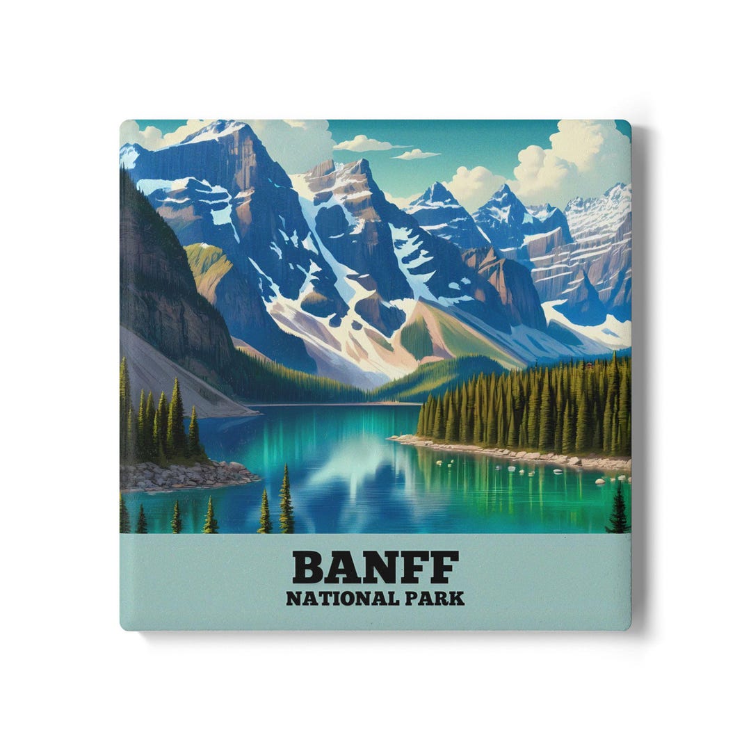 Personalized Banff National Park Ceramic Coaster: Canada Home Decor - Etsy