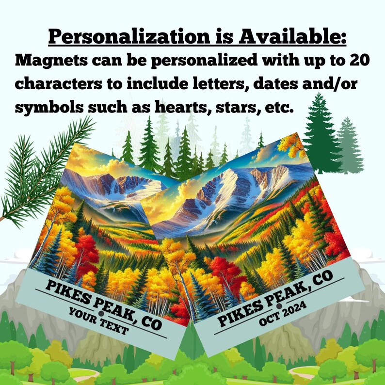 Personalized Pikes Peak Magnet: Colorado Souvenir, Glossy MDF - Etsy