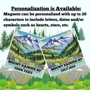 Personalized Mount Rainier Magnet ,mount Rainier National Park Magnet ...