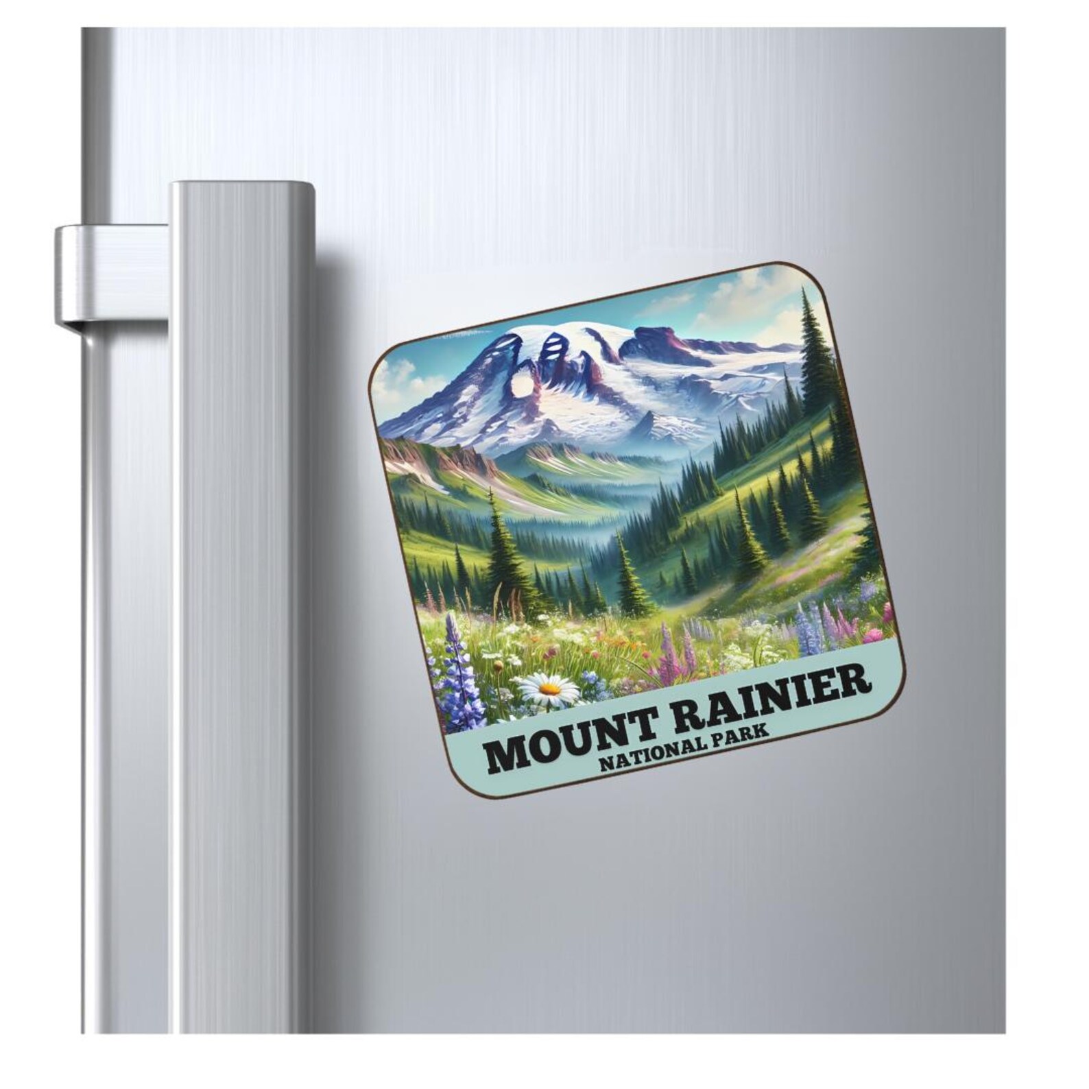 Personalized Mount Rainier National Park Magnet: 3x3" Glossy MDF - Etsy