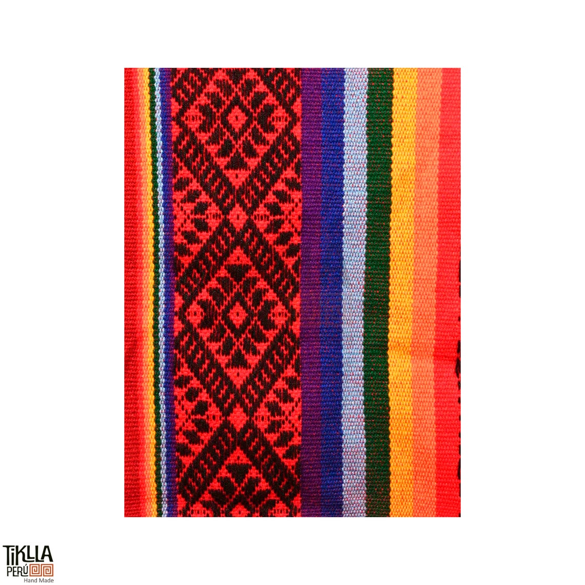 Traditional Peruvian Alpaca Wool Poncho - Red / Black / Rainbow ...