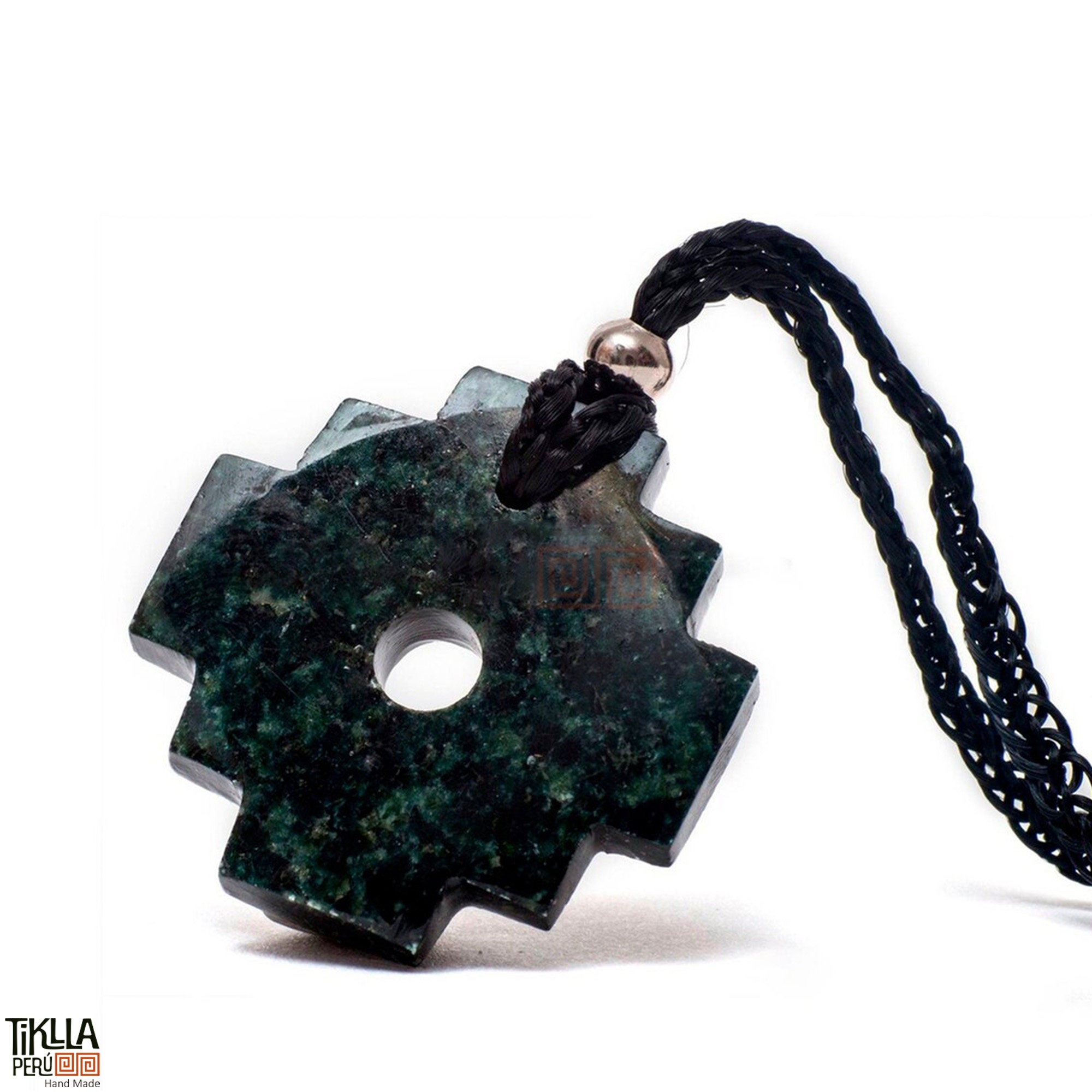 Dark Chakana Inca Cross Necklace, Peruvian Chakana Necklace, Pendant ...