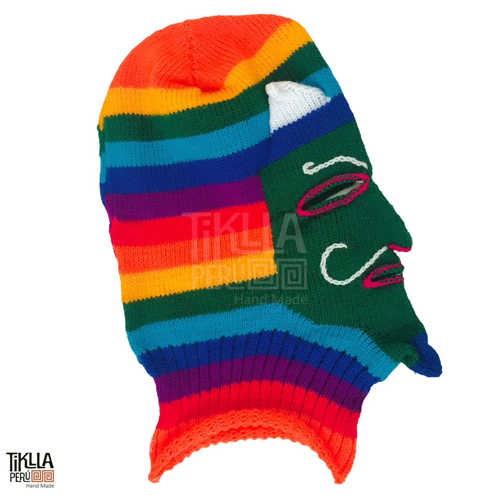 Wool Mask, Knitted Wool Mask, Waq'ollo, Unisex Wool Balaclava ...