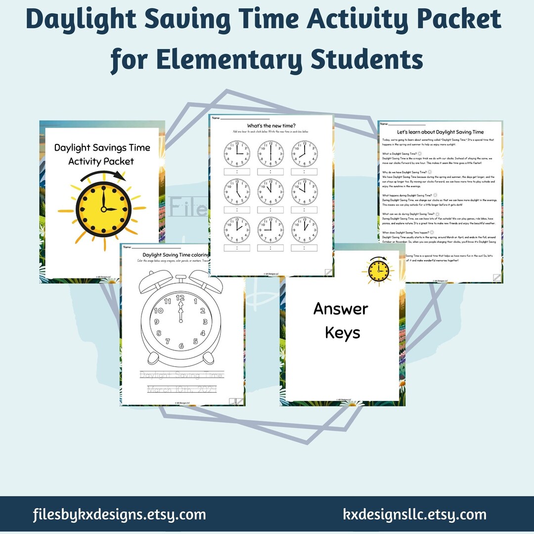 Daylight Saving Time Activity Packet, Fun for Prek, Kindergarten, and ...