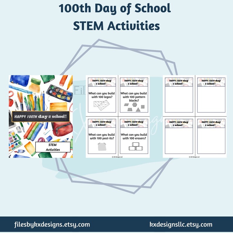 100th Day of School STEM Activities - Grades K-5 STEM Fun | Instant ...