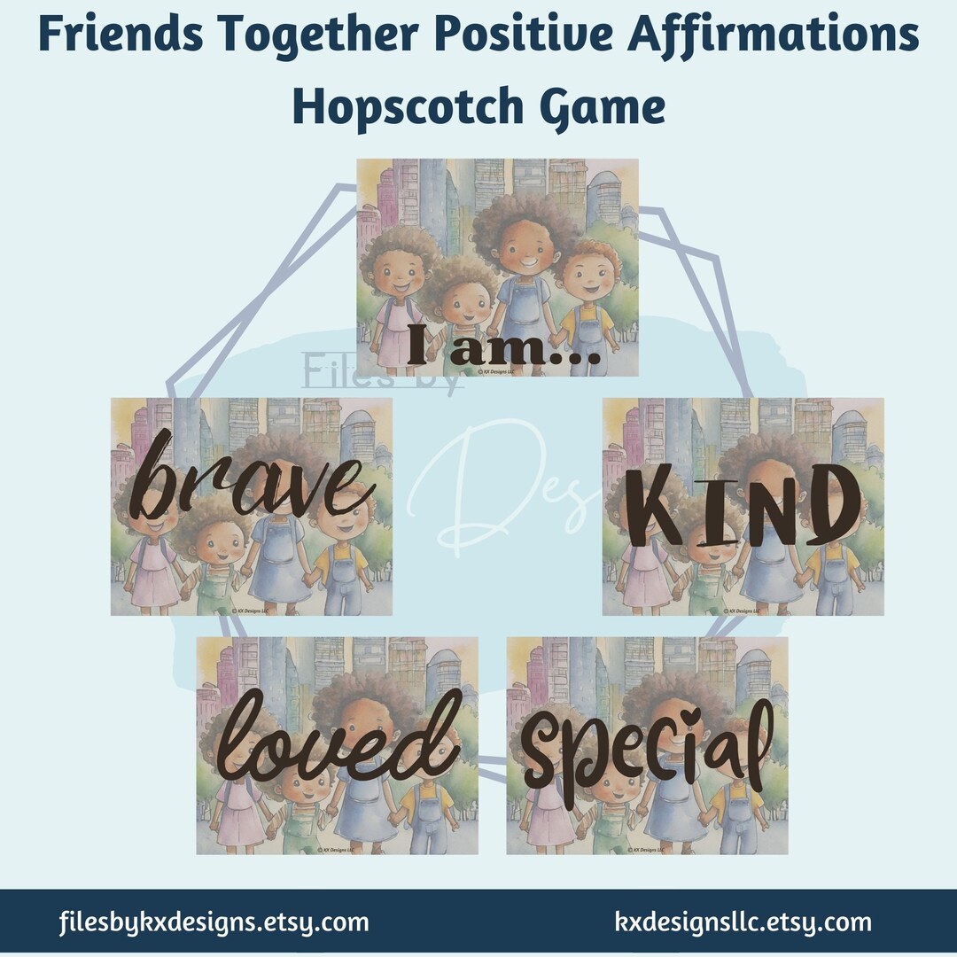 Friends Together Positive Affirmations Hopscotch Game Social Emotional ...