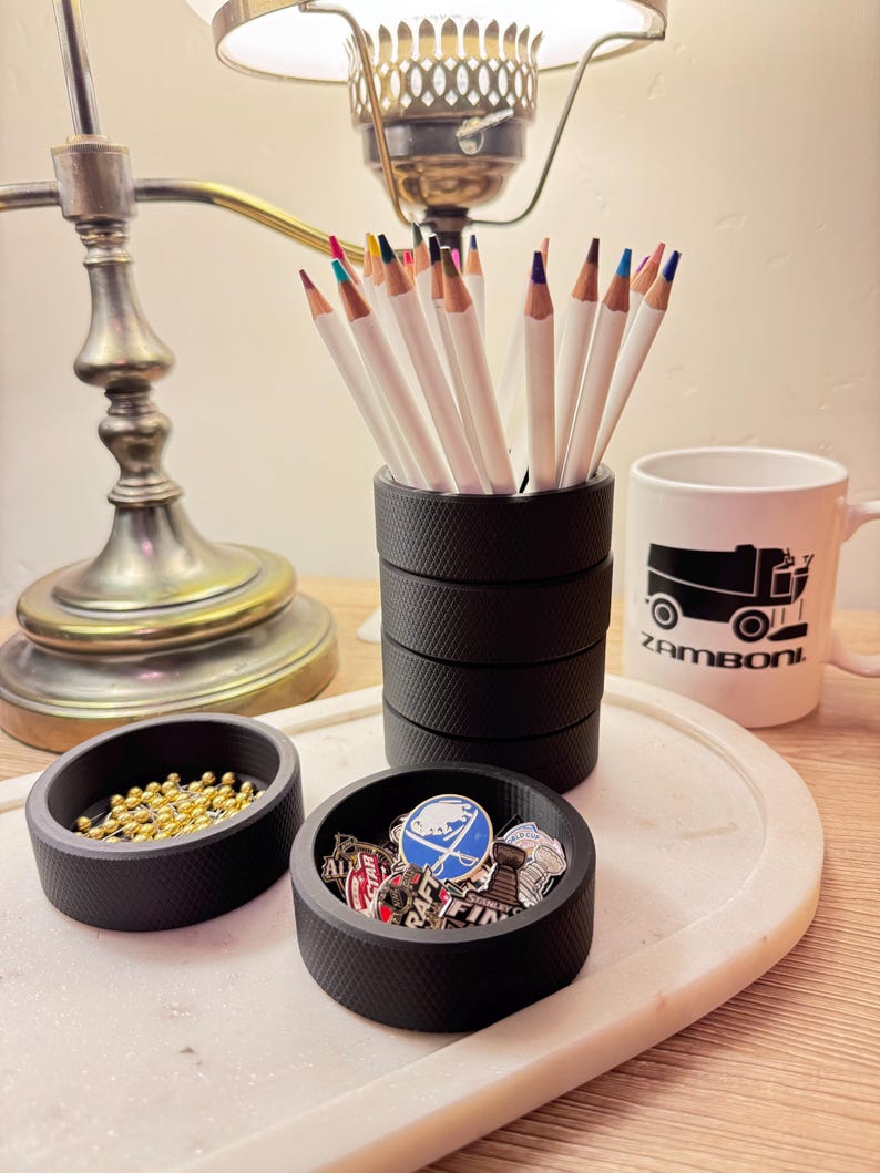 Hockey Puck Desk Tray Desk Organizer, Office Accessory, Man Cave Decor ...