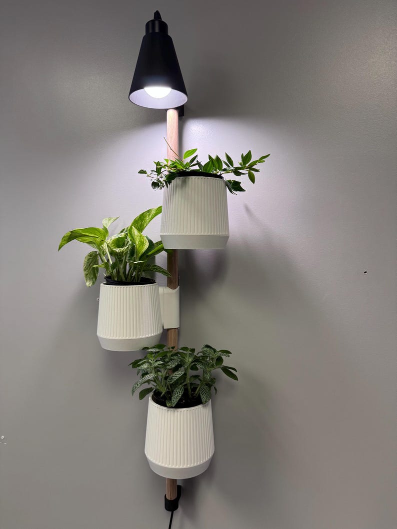 The MCM Vertical Rail Planter Wall Mounted System by Lofted Goods - Etsy