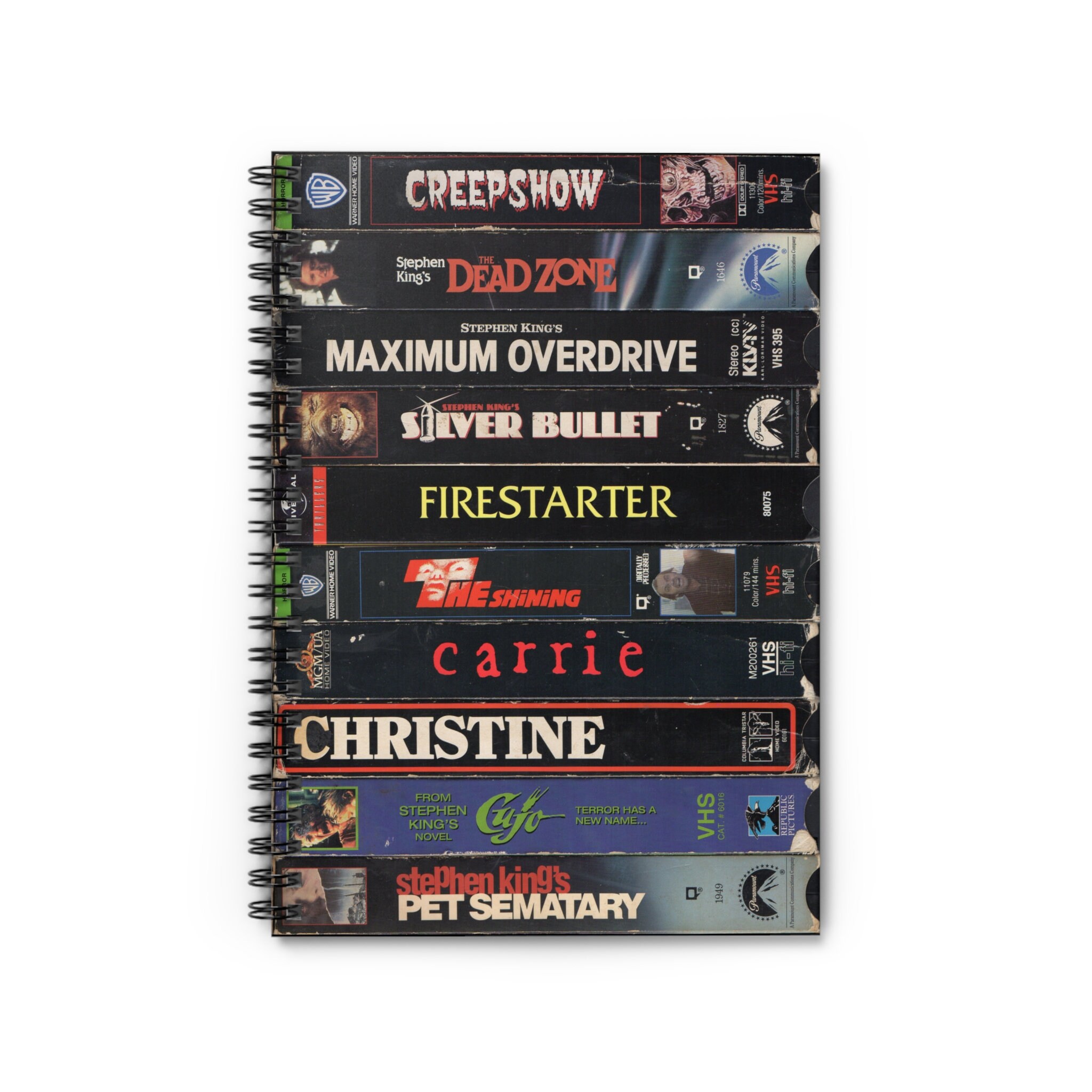 Stephen King Horror VHS Spiral Notebook, Vintage Horror Notebook ...