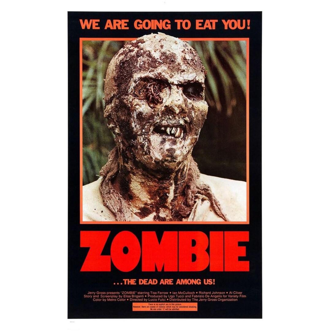 Zombie High Quality Canvas Poster Print, Horror, Canvas Movie Poster ...