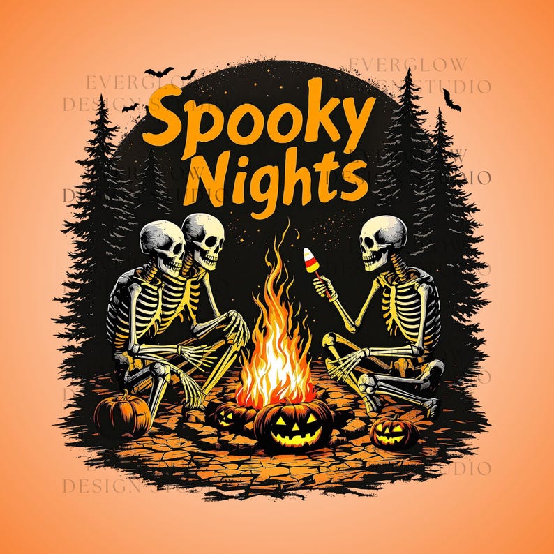Spooky Nights PNG, Halloween Horror Night PNG, Vintage Halloween Png ...