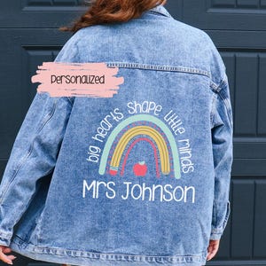 Personalized Teacher Gift With Custom Name, Custom Teacher Denim Jacket ...