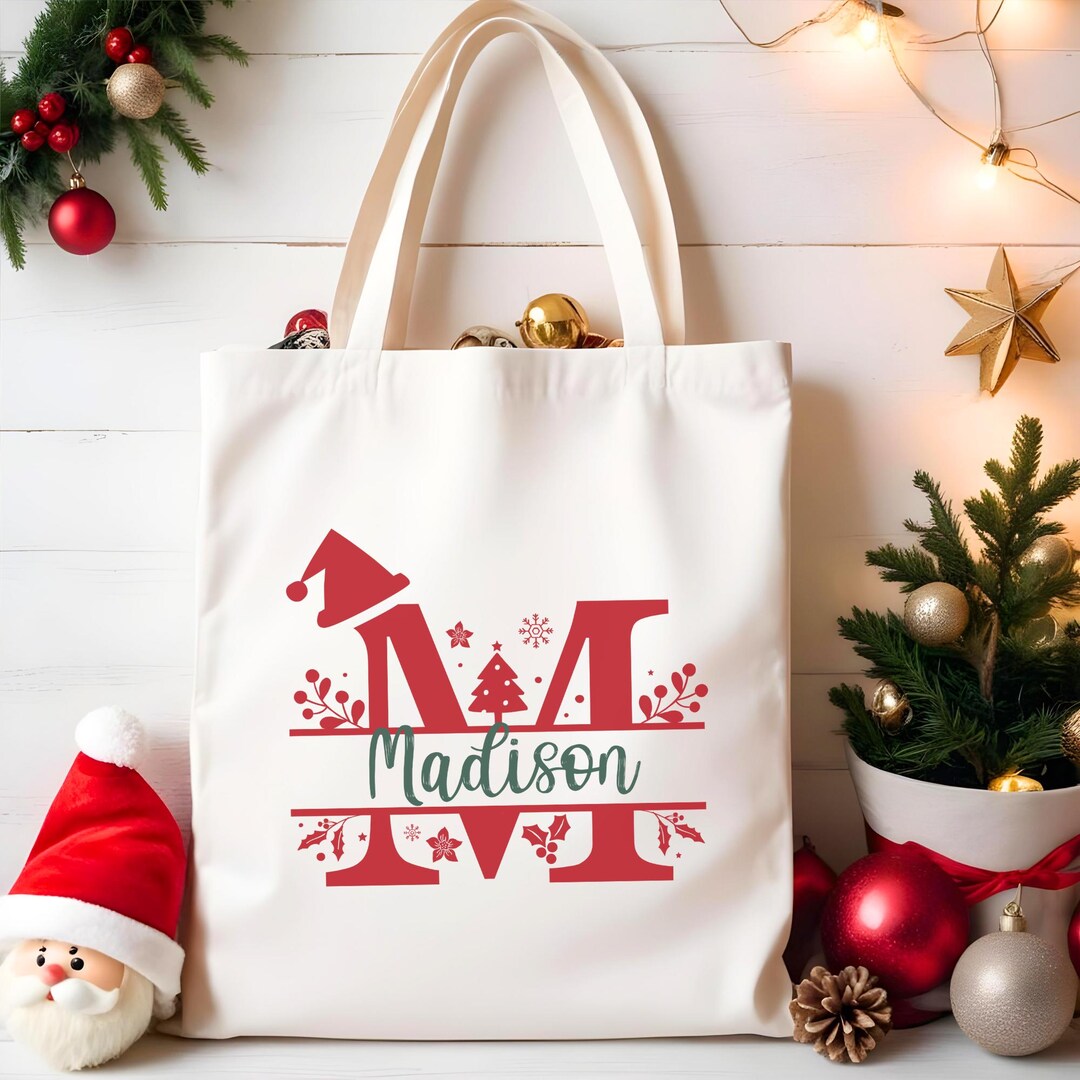 Personalized Monogrammed Christmas Gift Bag, Personalized Christmas ...