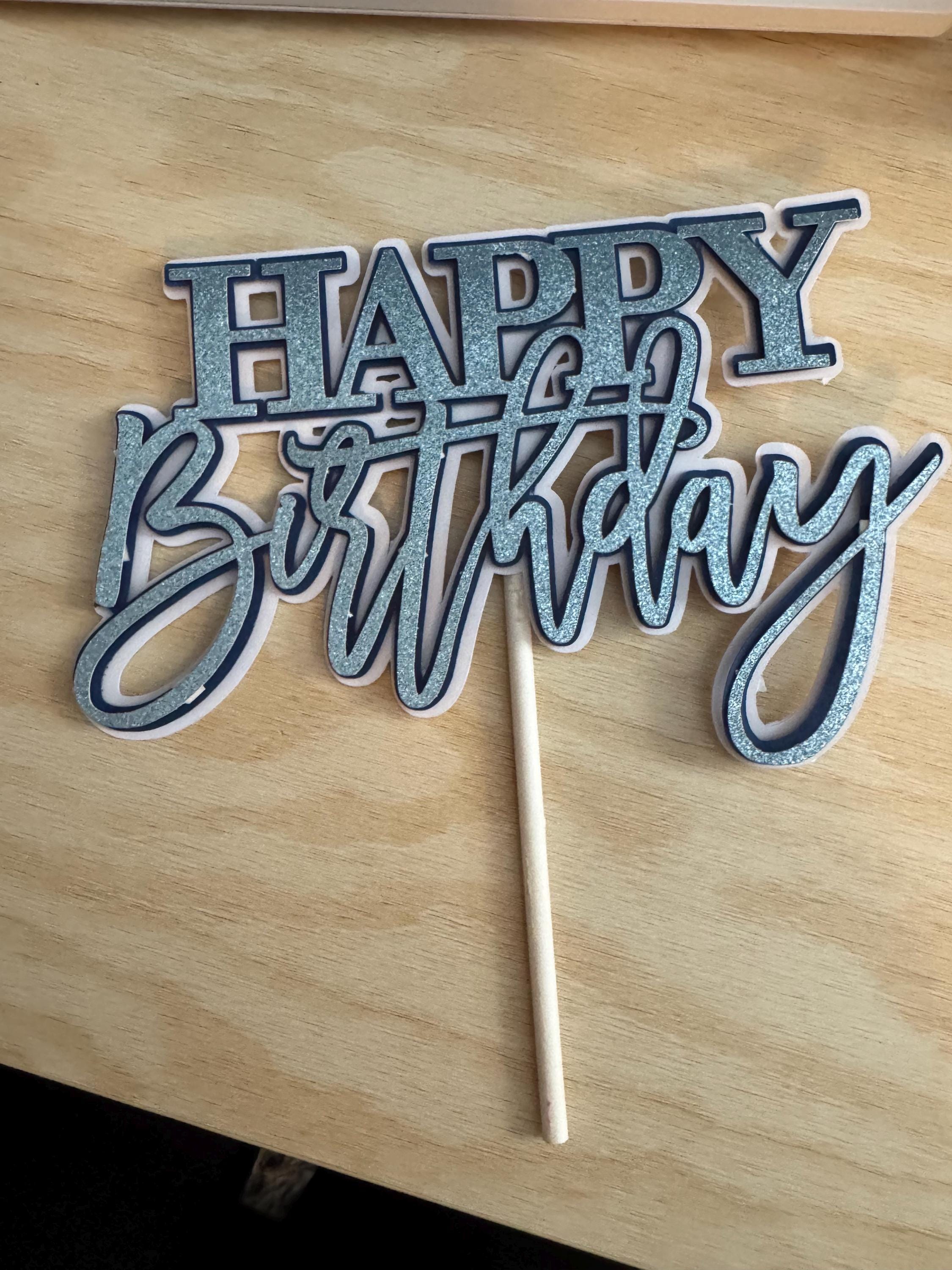 Birthday Cake Topper, Happy Birthday Topper, Cake Topper for Anyone ...