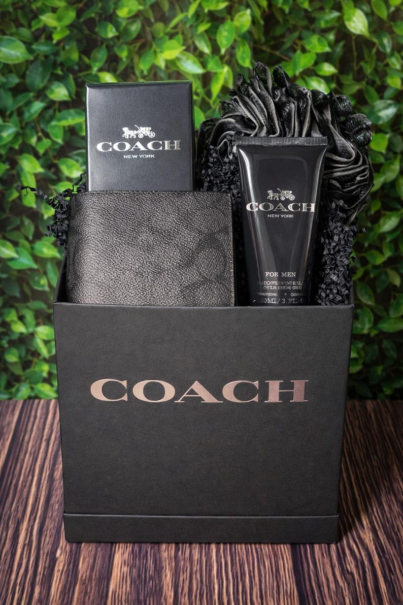 Coach Men Luxury Gift Set With Wallet | Cologne & Shower Gel | Ready to ...