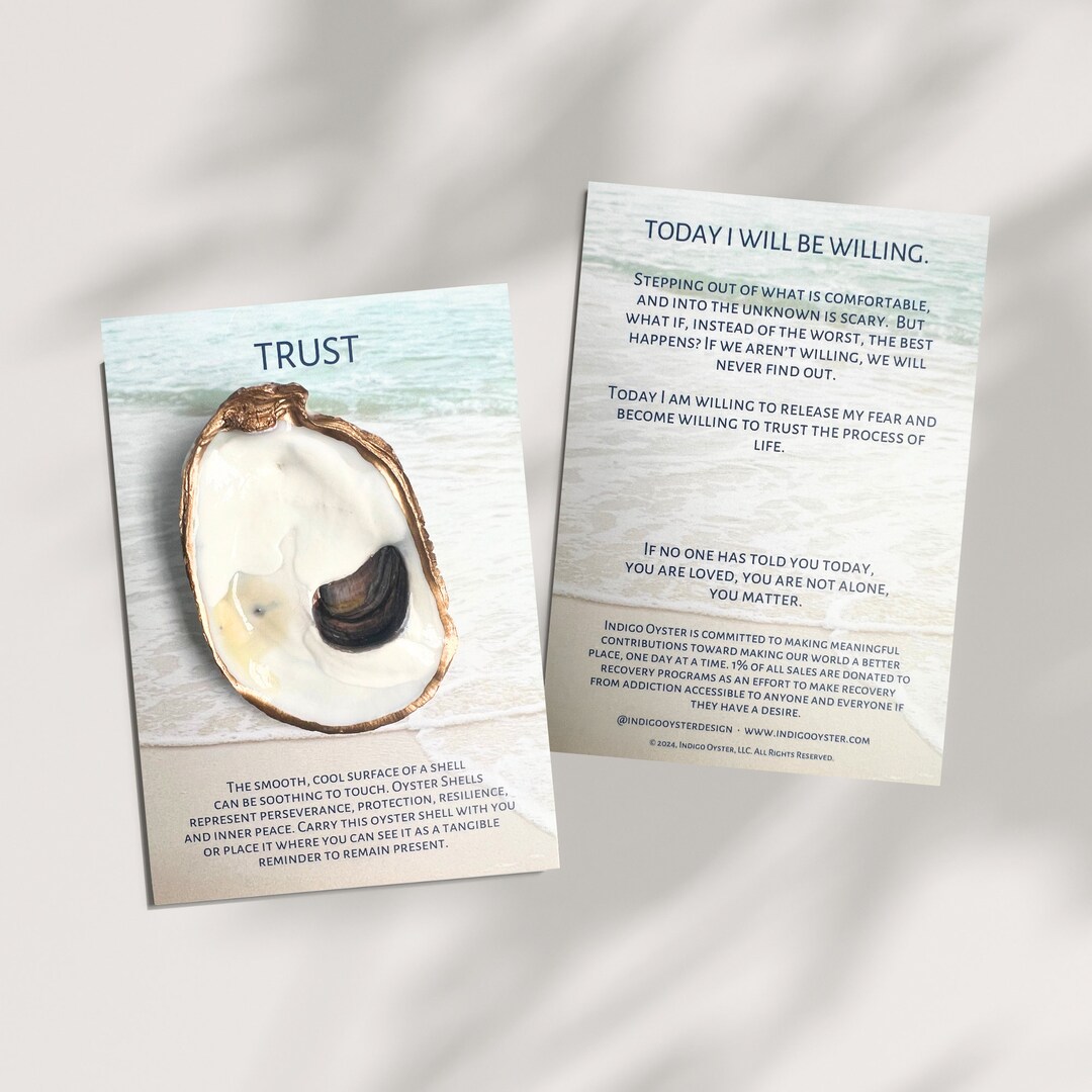 Pocket Card, Trust, Prayer Rock, Shell, Serenity, Anxiety, Worry Stone ...