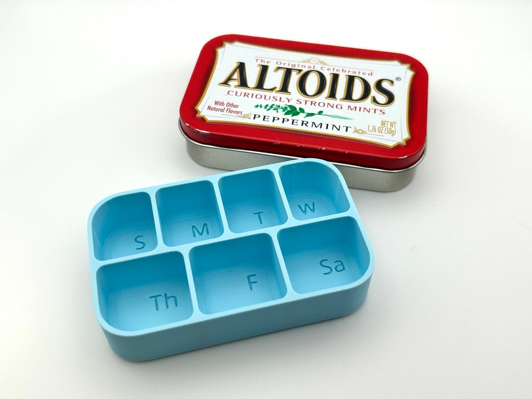Altoid Tin Insert for Pills - Seven Days a Week Pill Holder, Divider ...