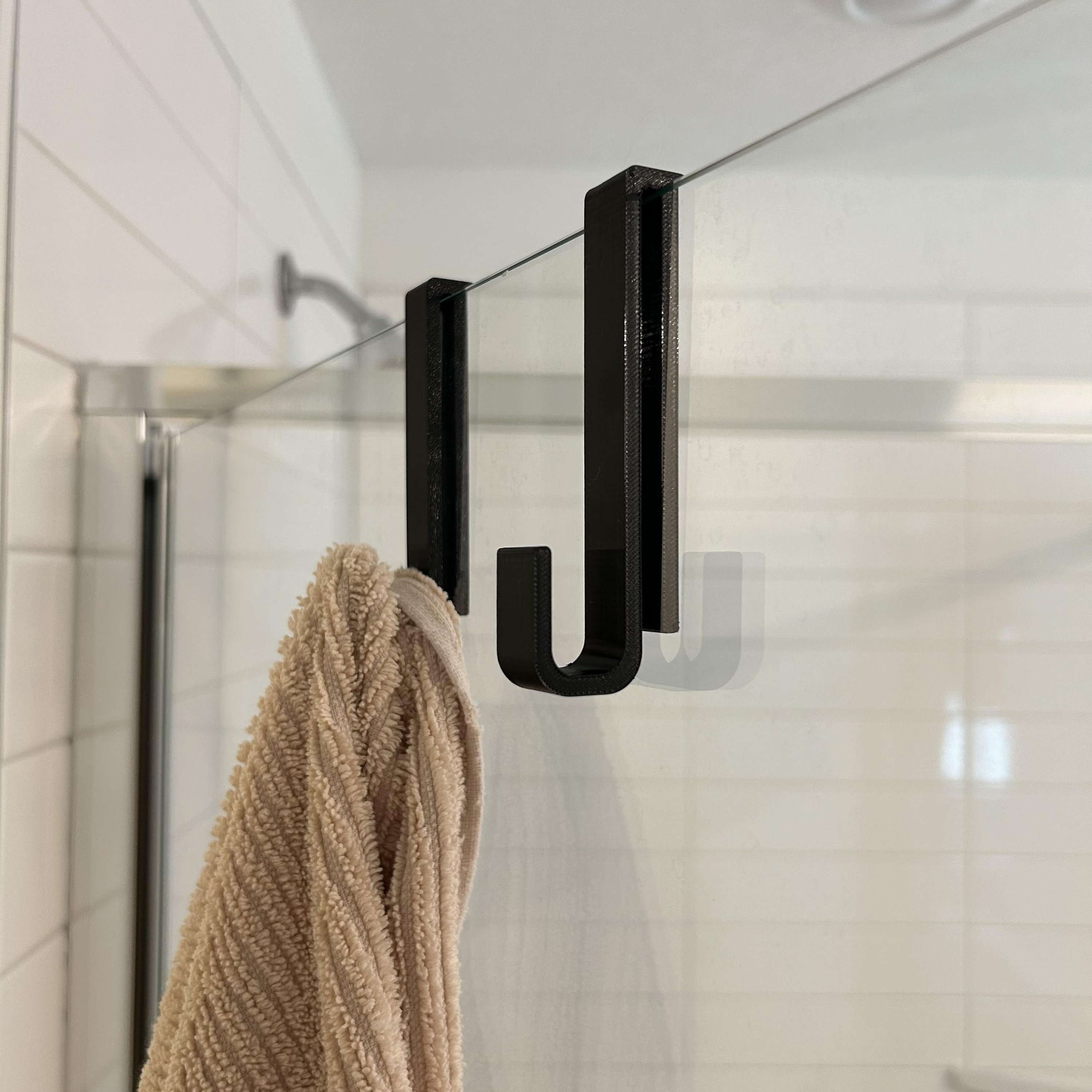 Over-the-door Shower Hook: Towel, Robe & Loofah Hanger (fits 8mm Glass ...