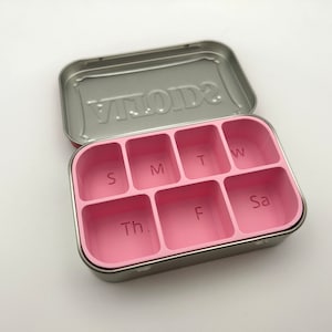 Altoid Tin Insert for Pills - Seven Days a Week Pill Holder, Divider ...