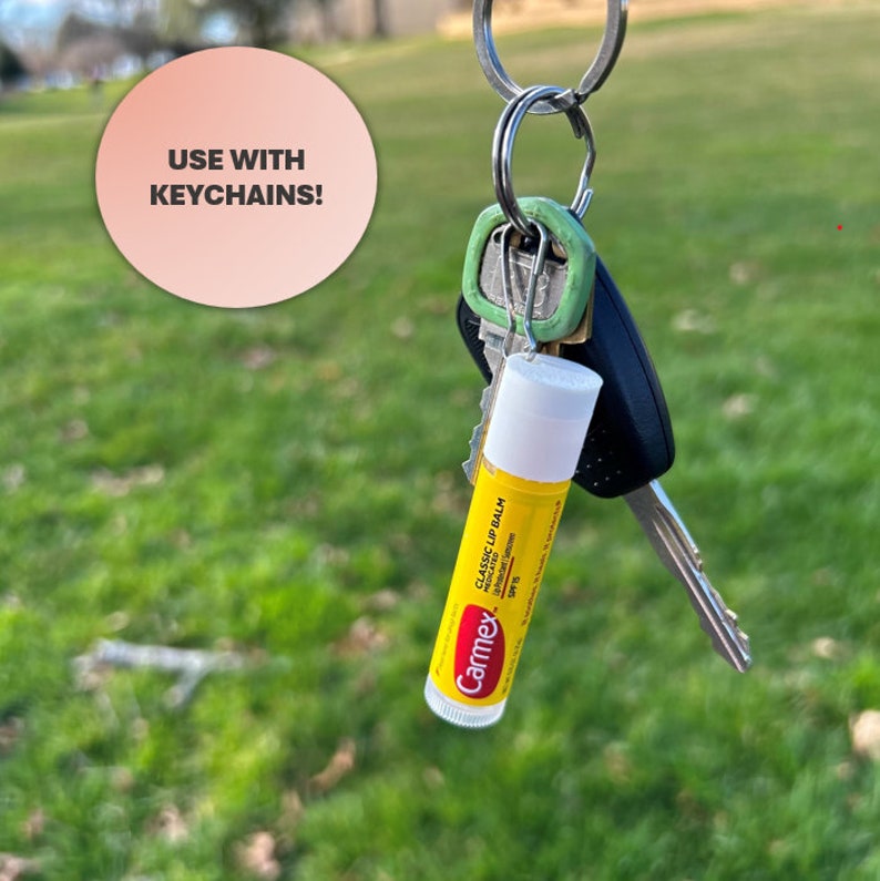 Chapstick Keychain Holder - Lip Balm Keychain - Cap Keychain - Works ...