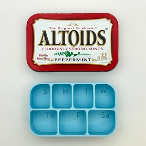 Altoid Tin Insert for Pills - Seven Days a Week Pill Holder, Divider ...