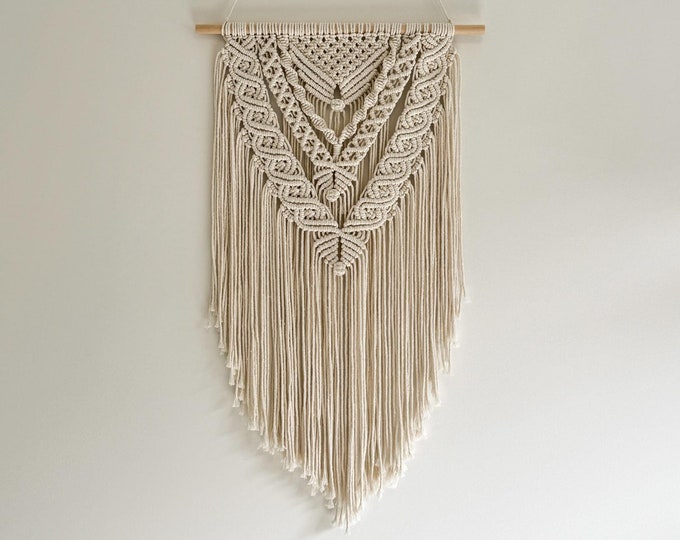 Marble Chain Macrame Wall Hanging: Ocre Fiber Art Decor - Etsy