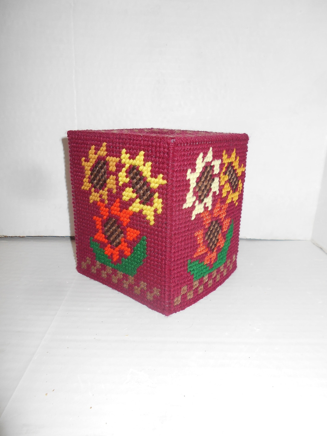 Sunflower Tissue Box Cover - Etsy