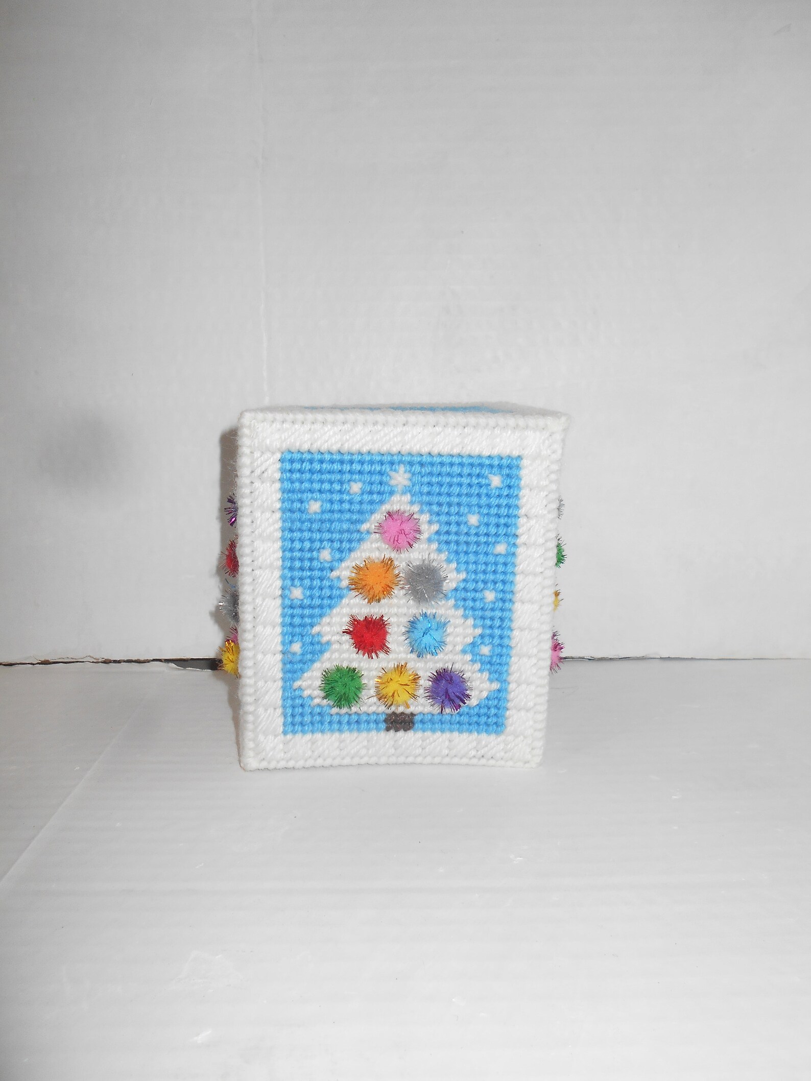Pom Pom Christmas Tree Tissue Box Cover - Etsy