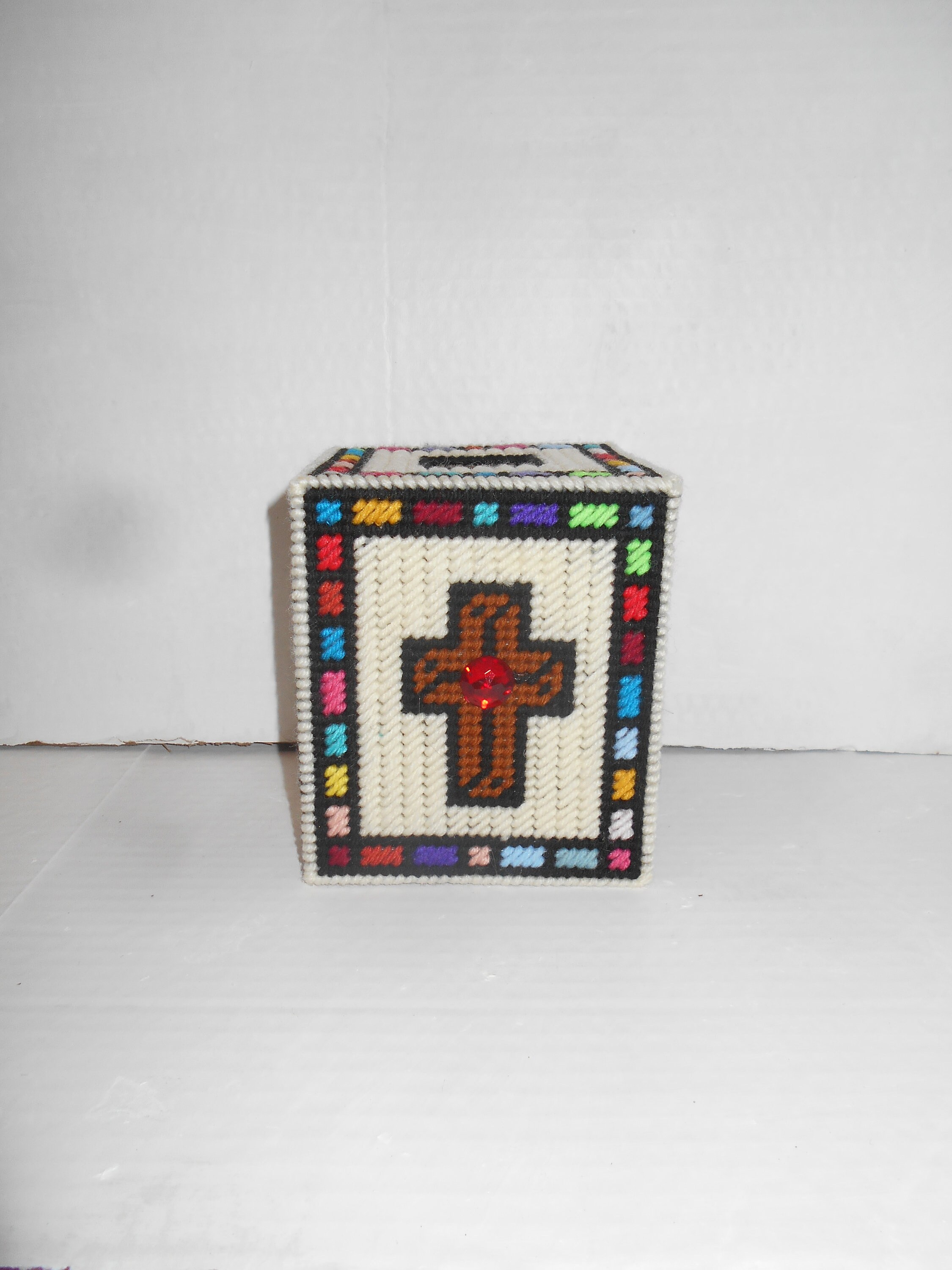 Stain Glass Cross Tissue Box Cover - Etsy