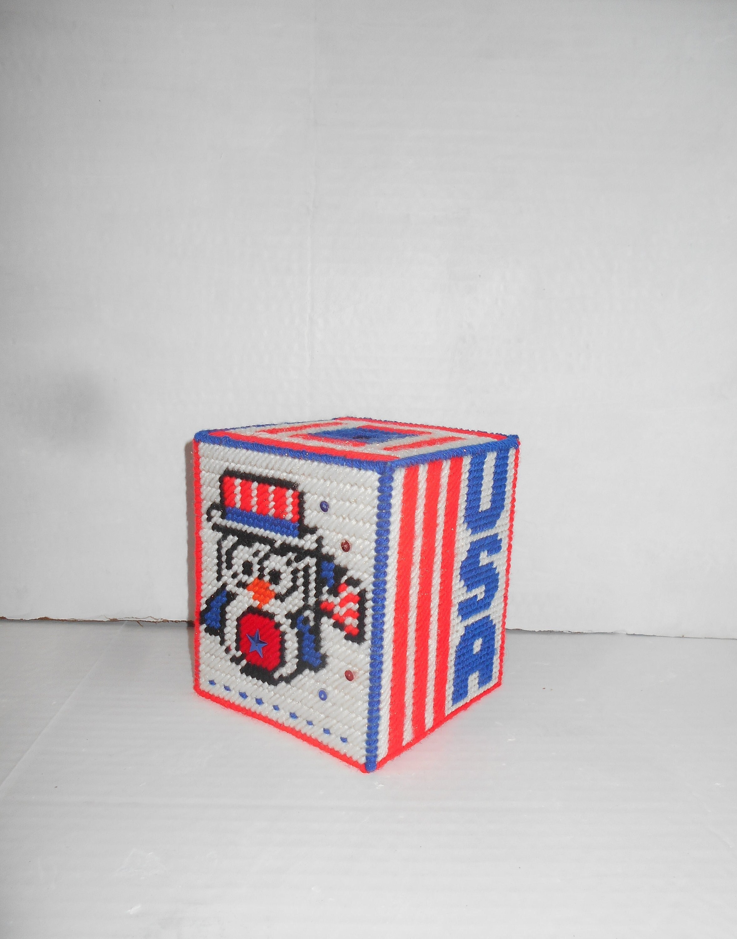 Patriotic Owl USA Tissue Box Cover - Etsy