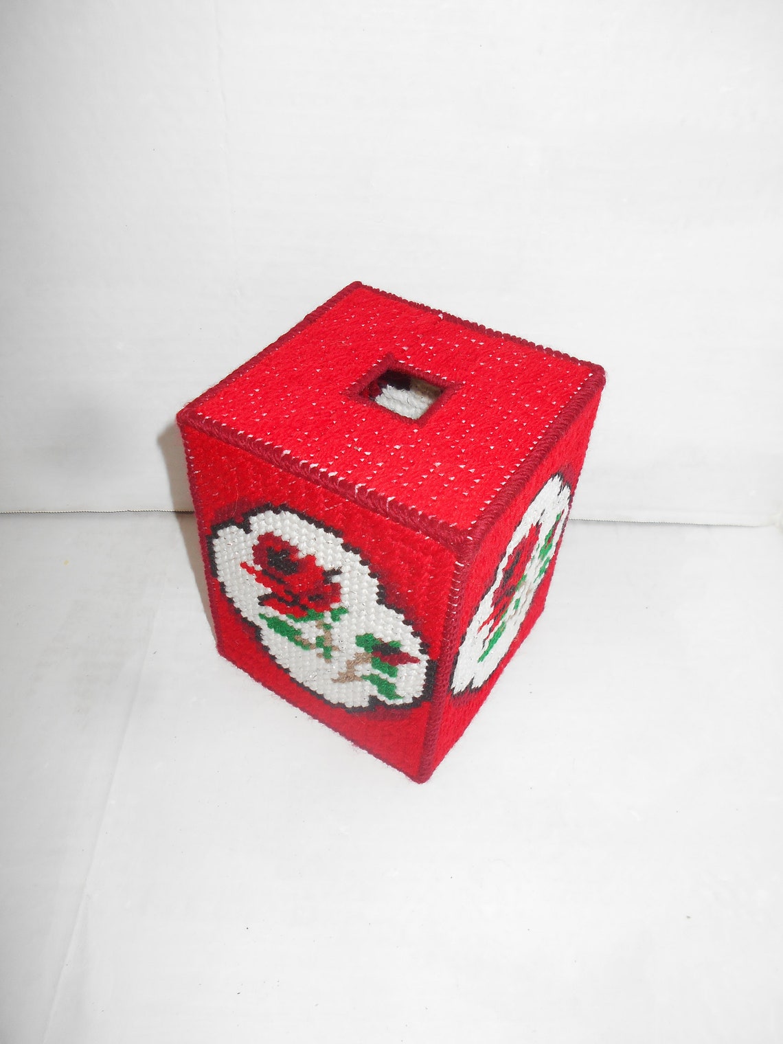 Red Rose Tissue Box Cover - Etsy