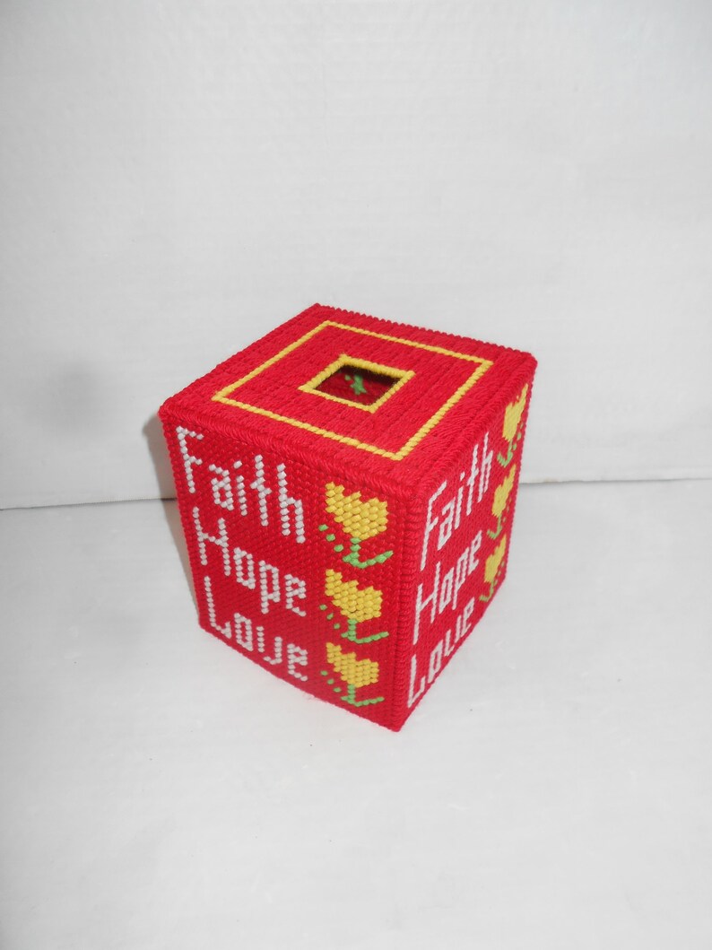 Faith Hope Love With Tulips Tissue Box Cover - Etsy