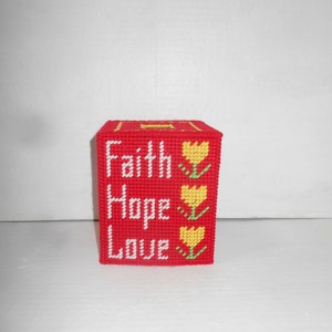 Faith Hope Love With Tulips Tissue Box Cover - Etsy