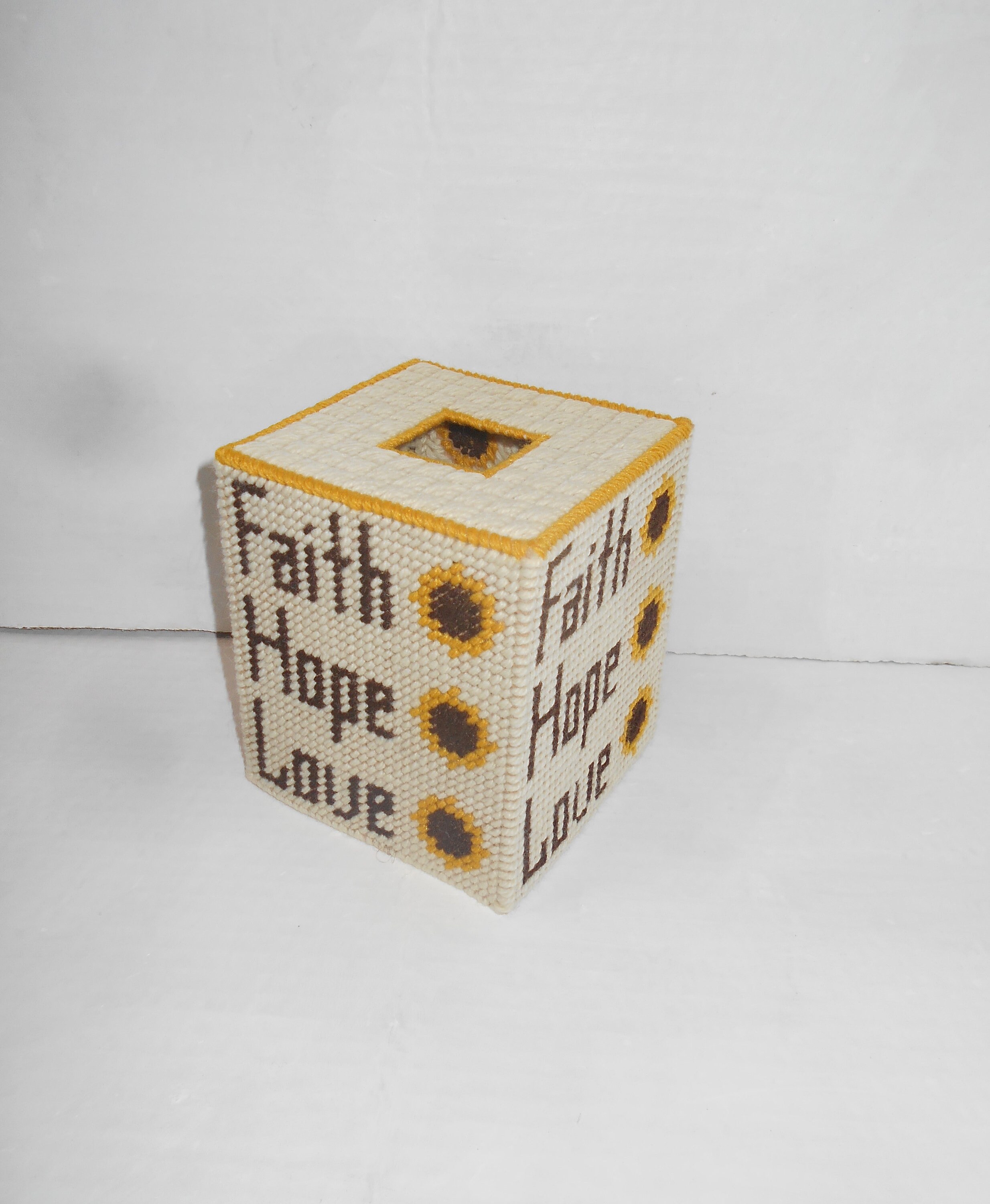 Faith Hope Love Sunflower Tissue Box Cover - Etsy